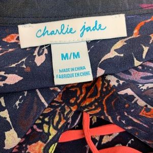 charlie jade | Tops | Charlie Jade Long Sleeve Floral Silk Top Medium ...